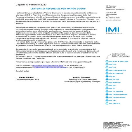 Lettera di referenze | PDF