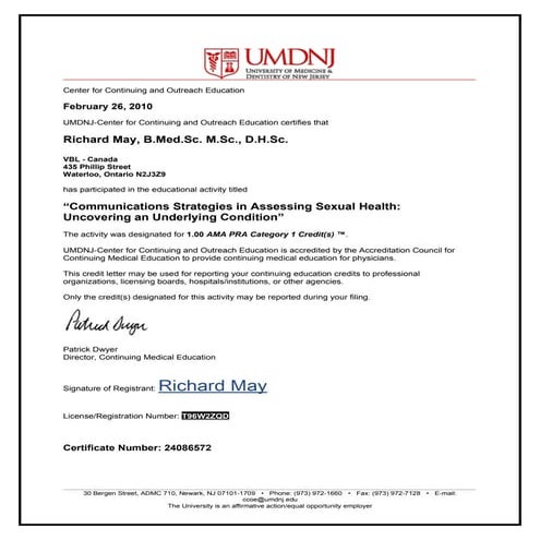 Graduate Certificate Completion Verification | PDF