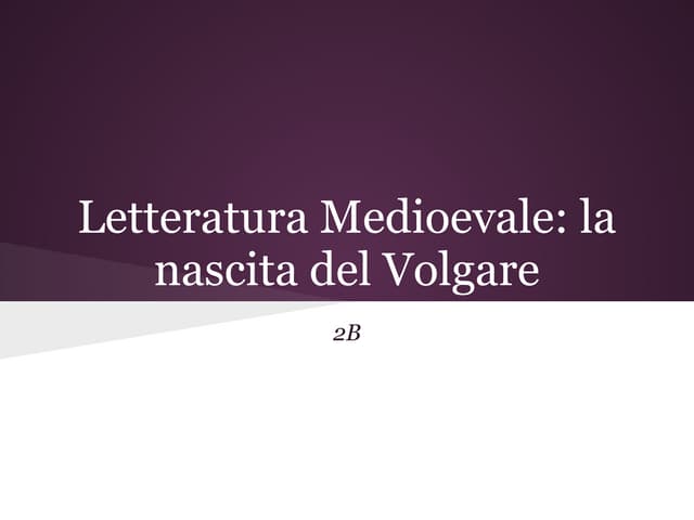 Origini della lingua italiana | PPT