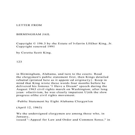 LETTER FROM BIRMINGHAM JAIL Copyright © 196.3 by r.docx