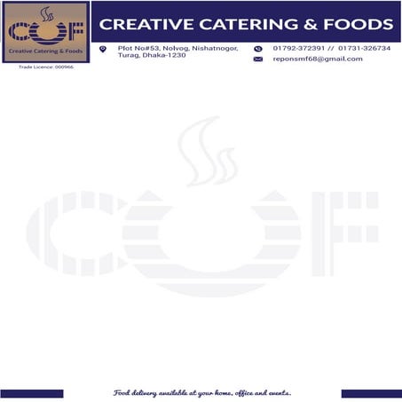 Letter head Design 'Creative Catering & Foods' | PDF