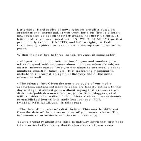 Letterhead Hard copies of news releases are distributed on .docx