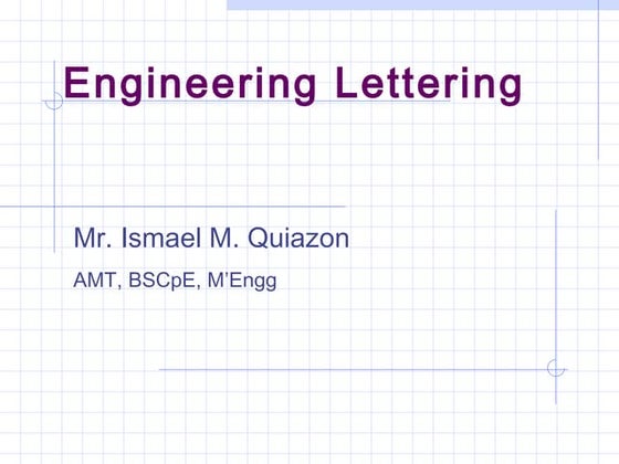 Enginnering Graphics(sheet 2- Lettering).pptx | Drawing and Sketching ...