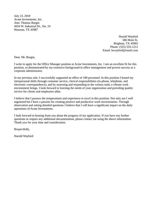 Format job application letter | DOCX