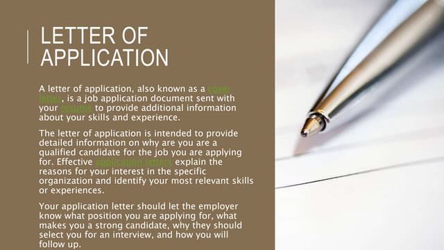 Job Application Letter principles and sample | PPTX