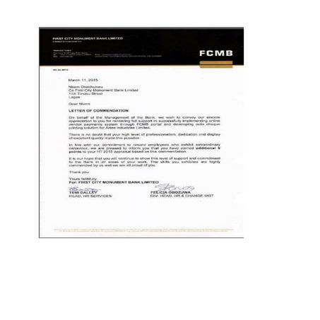 Letter of Commendation | DOCX