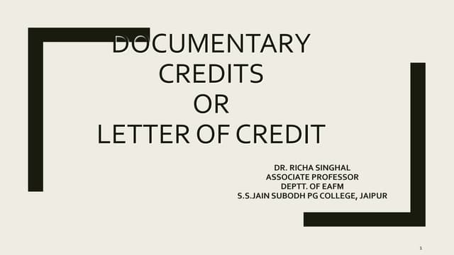 Letter Of Credit | PPT