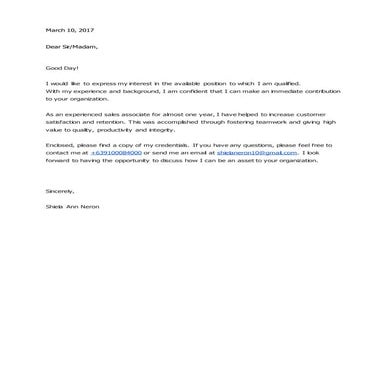 Application Letter | DOCX