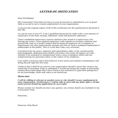 Letter of motivation | DOC