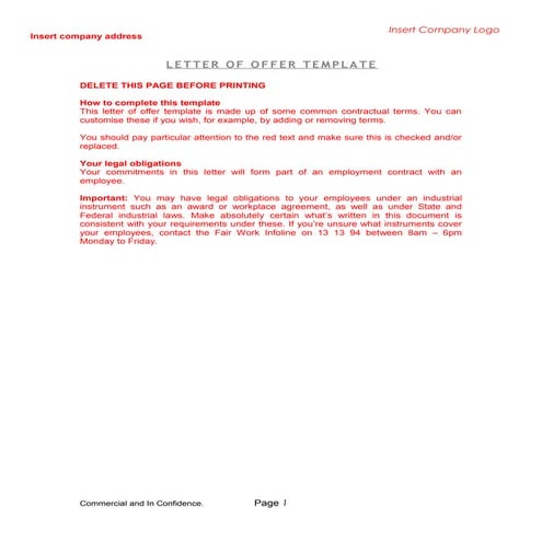 Letter of offer_template | DOC