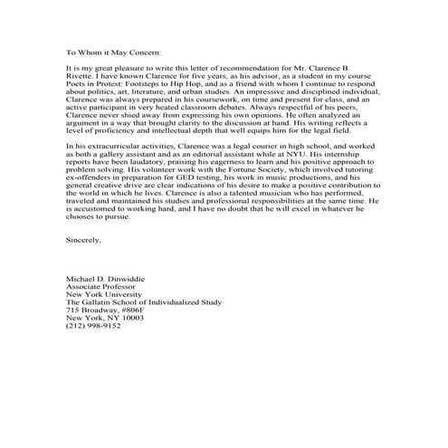 Letter of Recommendation - Paul Thaler | PDF
