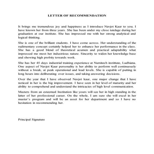 Letter of recommendation 2 | DOCX