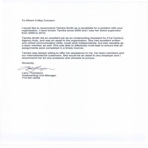 Letter Of Recomm Larry Thompson | PDF
