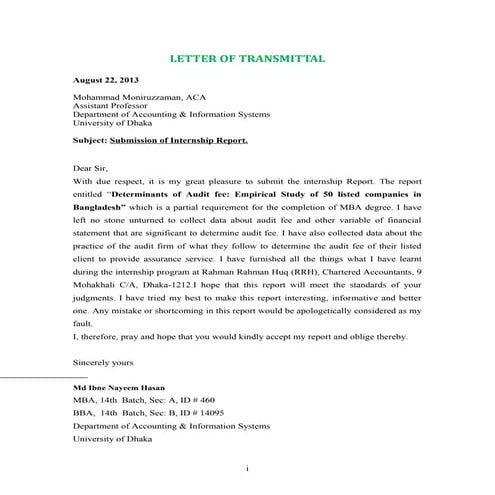 Letter of transmittal | DOC