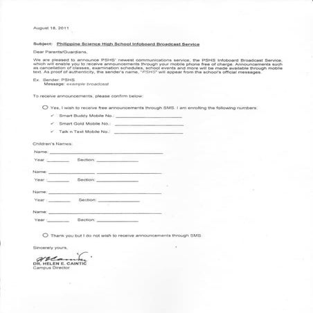 Letter re broadcast service | PDF