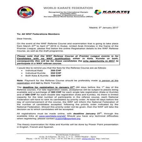 Letter referee course dubai 2017 | PDF