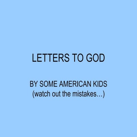 Letters To God | PPT