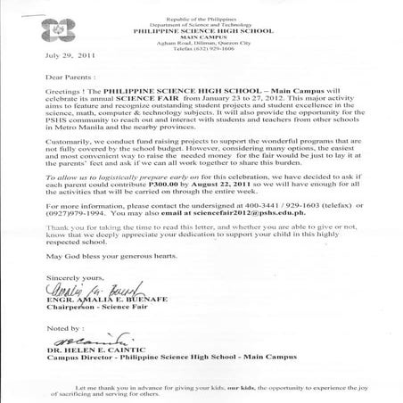 Letter science fair | PDF