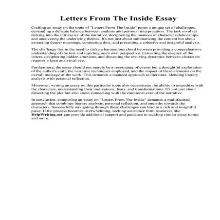 Letters From The Inside Essay.pdf