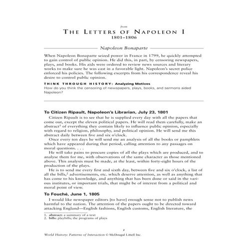 Letters of napoleon | PDF