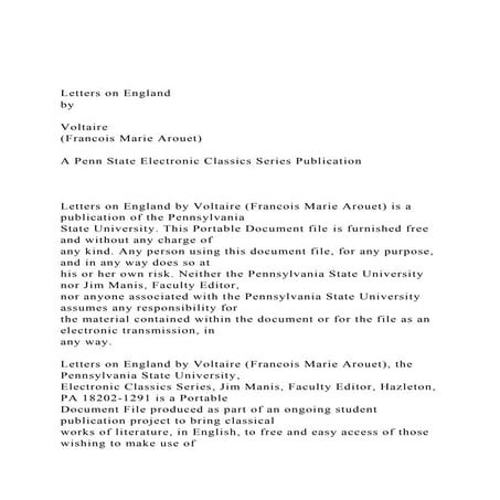 Letters on EnglandbyVoltaire(Francois Marie Arouet).docx