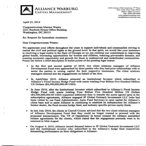 Letters to congresswoman maxine waters and nancy pelosi | PDF
