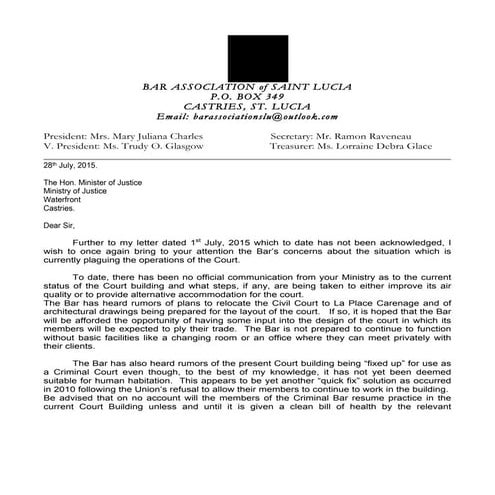 Letters to minister of justice | PDF