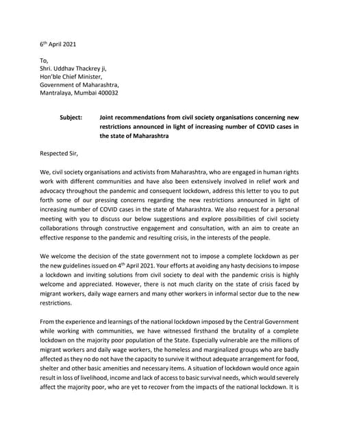 Letter on compensation - Delhi riots | PDF