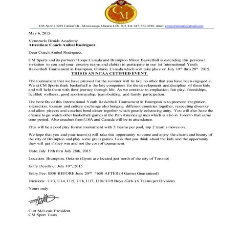 Letter to coach anibal | DOCX