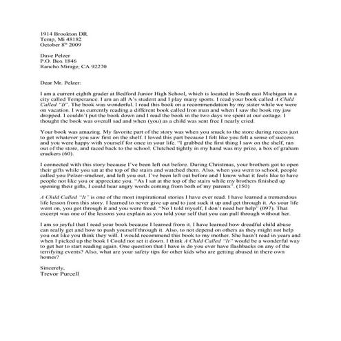 Letter to dave pelzer | DOC