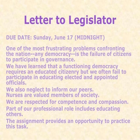 Letter to legislator 49488 | PPTX