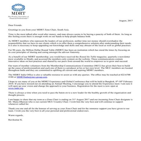 Letter to members | PDF