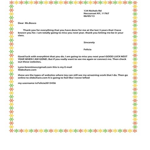 Letter to ms.bosco | PDF