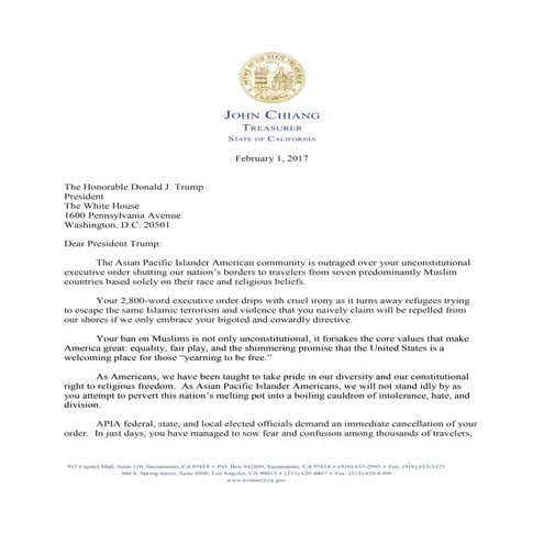 Letter to president donald trump | PDF