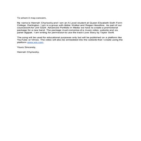 Letter to record label | PDF