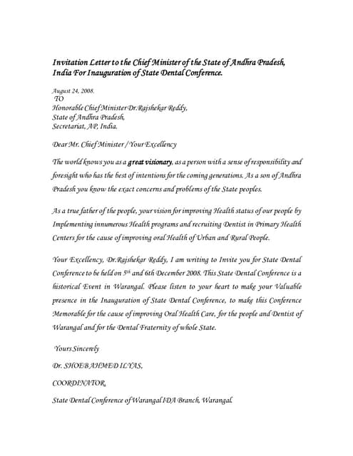 Chief Guest Invitation Letter How To Write An Invitation Letter To