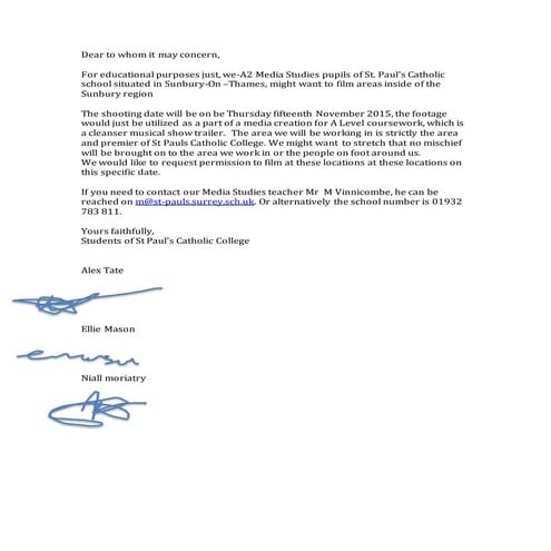 Letter to the council | DOCX