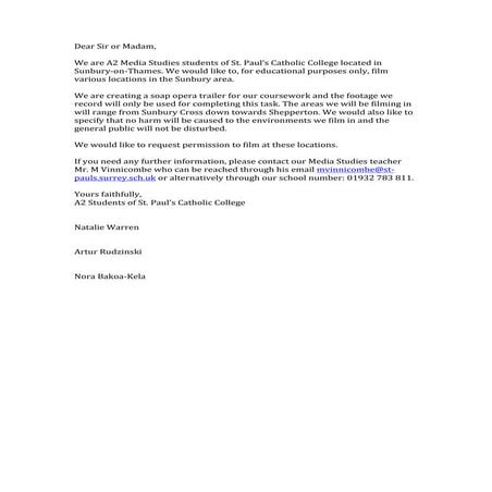 Letter to the council | PDF