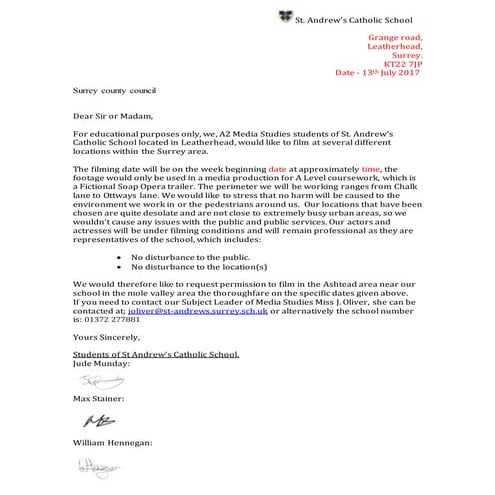 Letter to the council | PDF