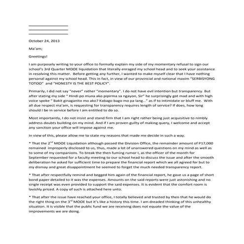 Letter to the district supervisor | DOCX