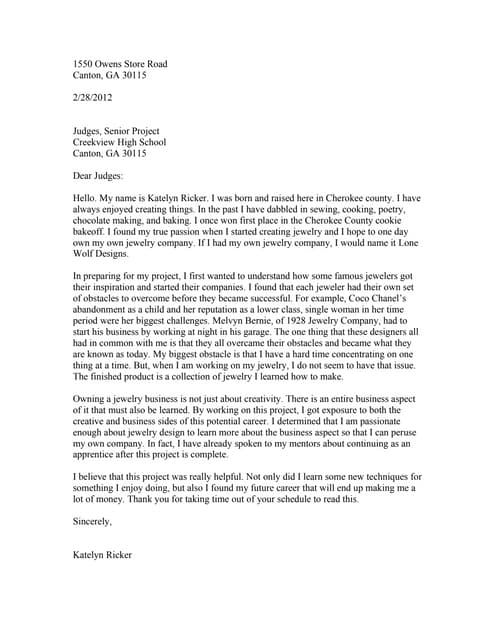 Letter to the judges format | PDF
