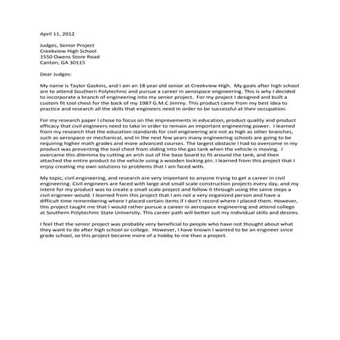 Letter to the judges | PDF