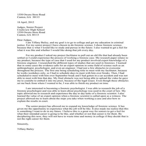 Informative Letter to Judges | DOCX
