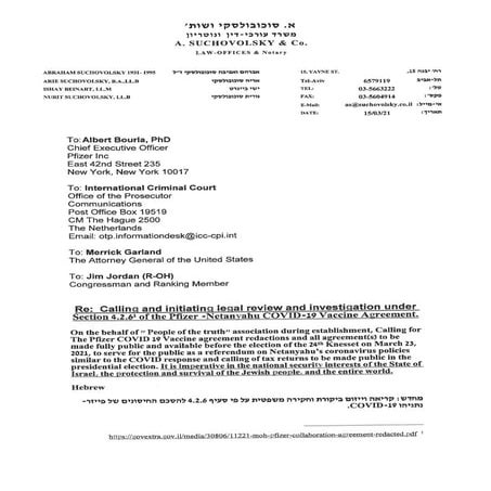 Letter to the Pfizer, Fda and Acc | PDF