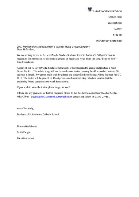 Letter To The Record Label | PDF