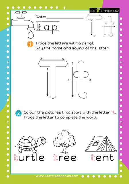 Footstep Phonics Lesson Plan - Step 1 Letter T | PDF