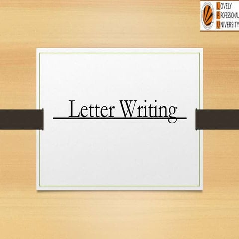 Letter Writing.ppt | Business | Business and Finance