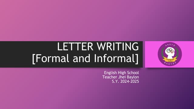Formal Letter | PPT