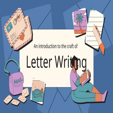 Letter Writing Education Presentation in Blue Cream Simple Lined Style ...