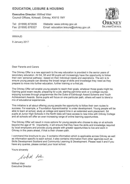 Parent council letter | PDF